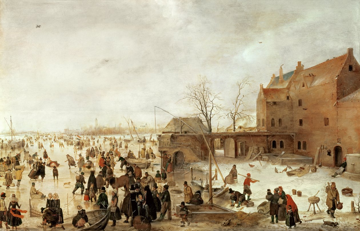 A Scene on the Ice near a Town by Hendrick Avercamp